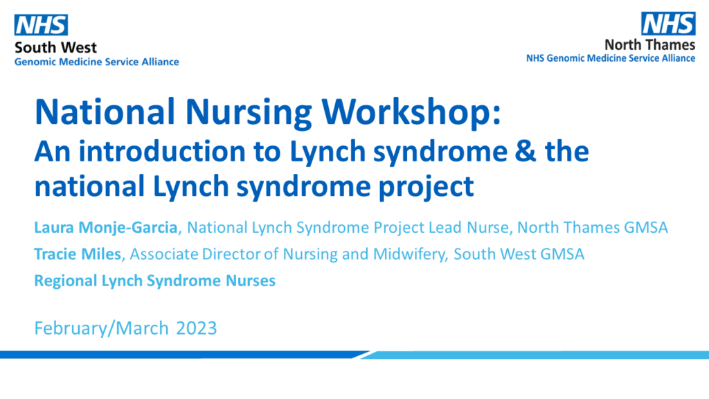 An introduction to Lynch syndrome & the national Lynch syndrome project ...